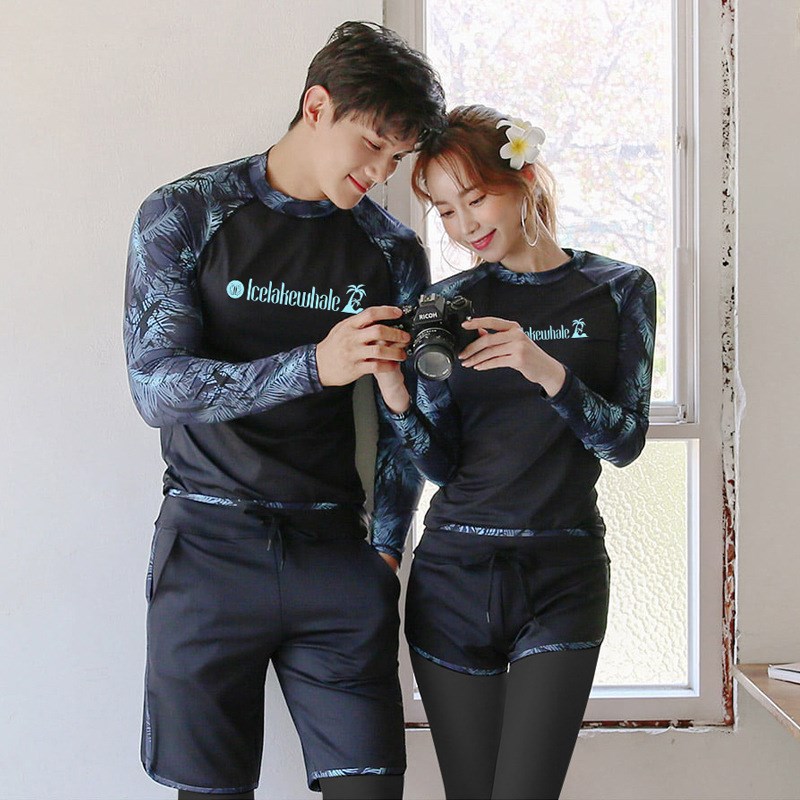 潜水服女长袖长裤分体情侣防晒速干冲浪游泳衣套装浮潜服水母衣男