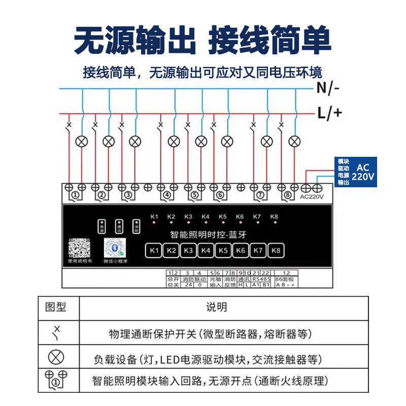 智能照明控制模块485/4G/20-63A磁保持时控光控经纬度开关