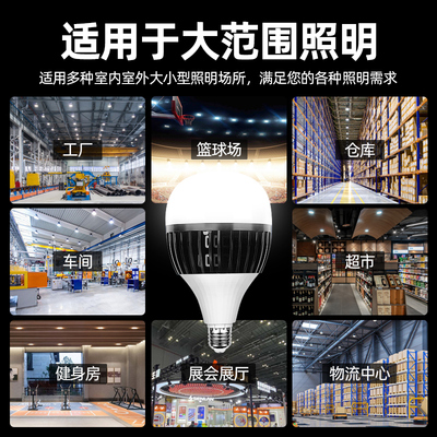 LED灯泡e27螺纹口节能照明灯家用大功率超亮特亮强光螺旋单灯球泡