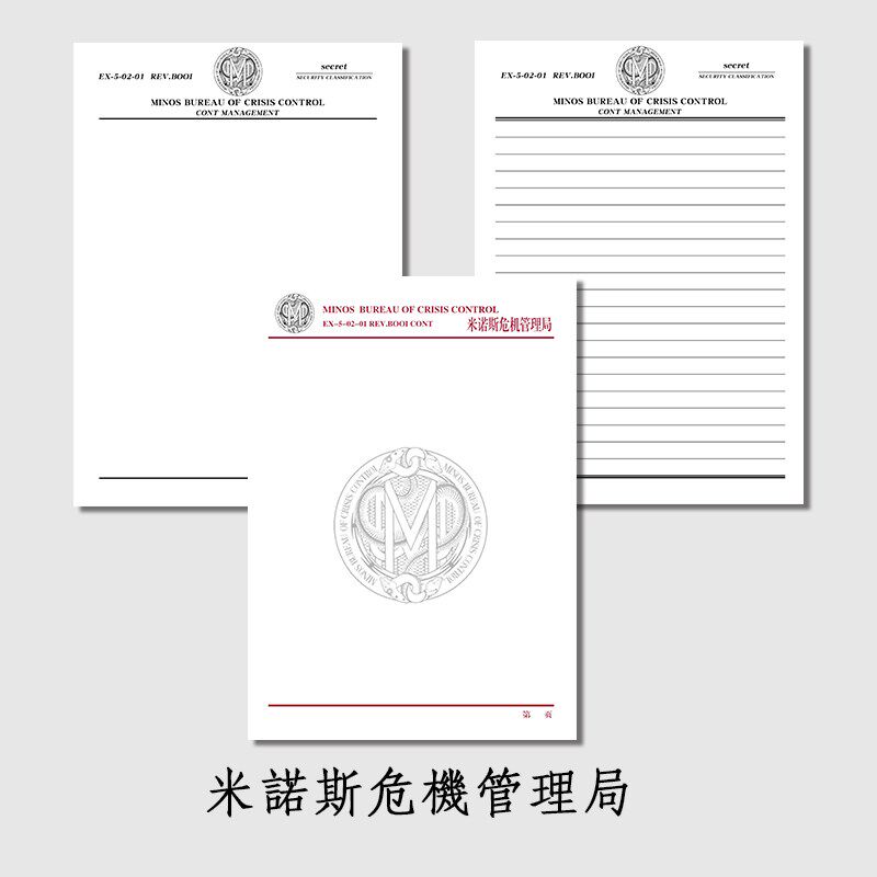 米诺斯危机管理局草稿纸信纸文稿纸学生专用纸张周边简约