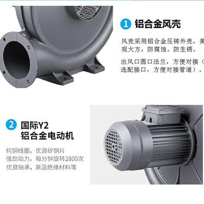 银牛YNCX离心风机炉灶锅炉鼓风铝壳5-27/32高中压通风机220380V强