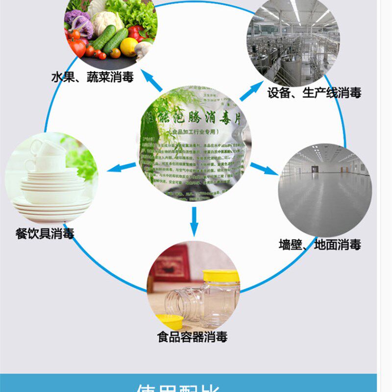 任能二氧化氯泡腾片1000 粒一公斤食品级车间环境设备卫生消毒剂