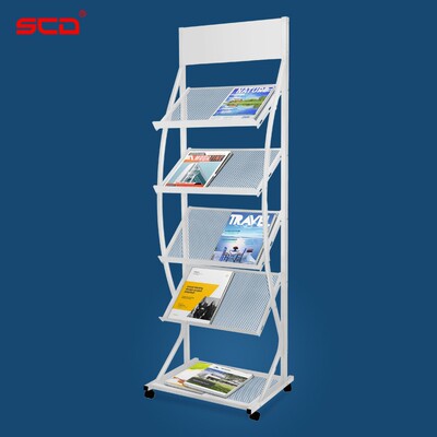 SCD资料架报刊架售楼部杂志架落地户型图展示架办公书报架广告宣