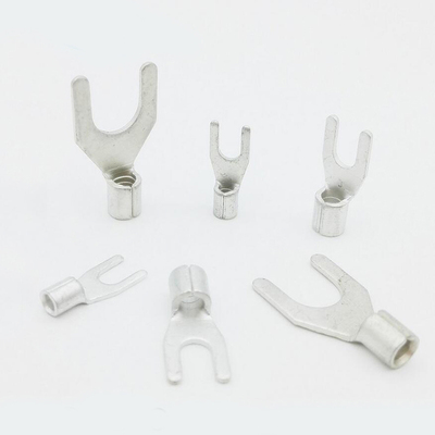 UT4-8 冷压叉形U型Y型裸接线端子线鼻子厚0.7MM 黄铜