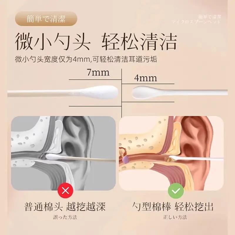 棉签掏耳朵专用棉花棒双头家用一次性挖耳勺婴儿宝宝新生儿童棉棒