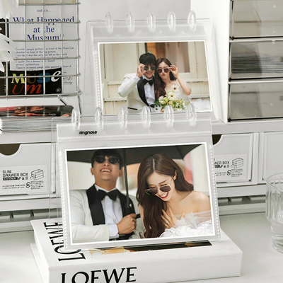 RINGNOTE明信片收纳册透明亚克力3寸蘑菇孔卡册活页6寸拍立得相册