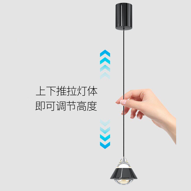 卧室床头吊灯高级感轻奢智能升降伸缩吊线灯床头灯网红玄关灯具