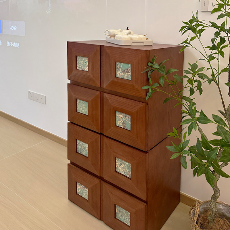 中古斗柜复古风餐柜模块柜组合储物斗柜实木书柜电视柜床头边柜