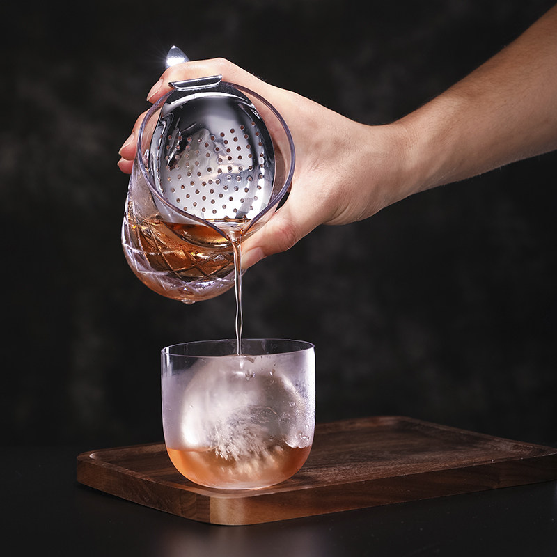 酒吧传奇 折弯漏勺朱莉普多功能调酒滤冰器 过滤器 调酒器 隔冰器