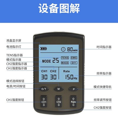 新款tens按摩仪低频针灸推拿揉捏家用颈椎按摩神器智能按摩仪肌肉
