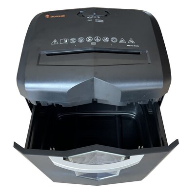 盆景6138碎纸机 纸桶容积20L 12张连续碎30分钟 4*12mm段状