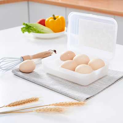 鸡蛋盒冰箱收纳盒装厨房食物保鲜盒带盖六格托架家用塑料蛋格子