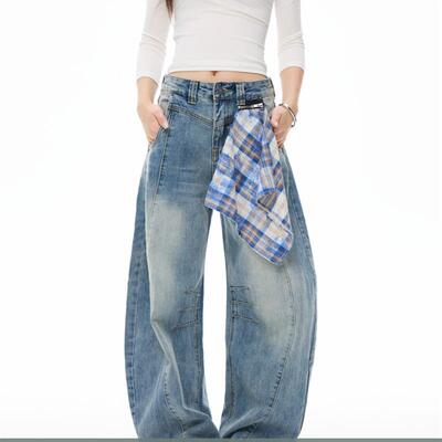 COLDSTONE美式弯刀裤女别致拉炼可拆卸方巾宽松阔腿裤