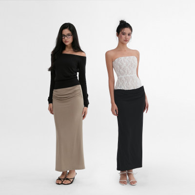 JimKet修身针织褶皱显瘦