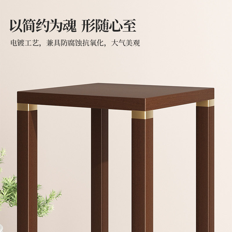 橡木实木花架置物架客厅电视柜旁落地式花几单层中式展示架摆件架