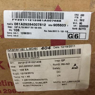 全新美国CORNELL-DUBILIER 大D 560UF 75V 发烧胆机阴极电解电容