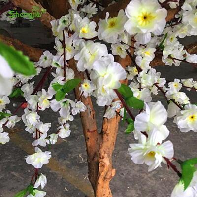 厂家直销仿真白色桃花商场店铺树开业装饰树假装m1饰造仿景真花树