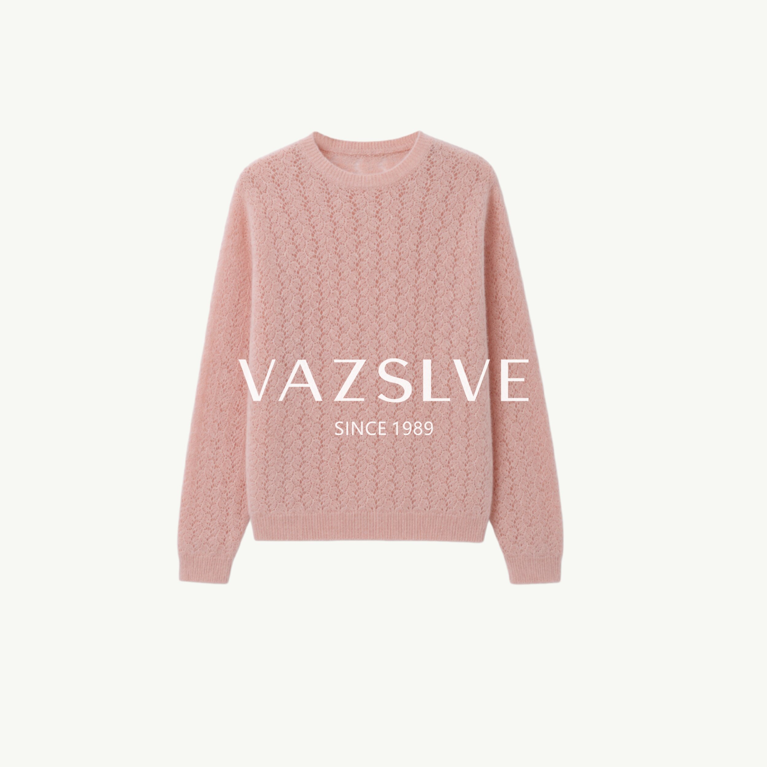 【VAZSLVE/全新奢品】捡漏 镂空钩花纯羊毛圆领气质针织衫NS5206