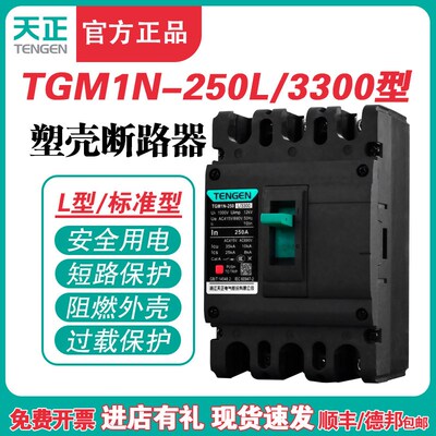 TENGEN天正电气 TGM1N-250L/3300 250A塑壳断路器225a空开200a 3P