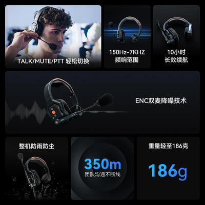 猛玛立声SE青春版导播系统 头戴式降噪对讲机 无线三方通话一拖四