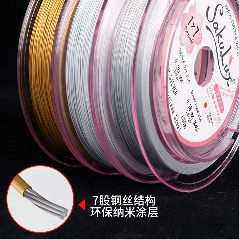 金色丝软线串珠专用钢丝线手工穿项链材料手链珠宝配件