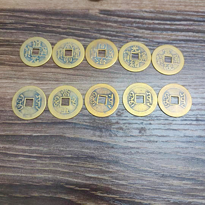 100个纯铜仿古2.8铜钱五帝六帝十帝黄铜顺治康熙雍正乾隆嘉庆道光