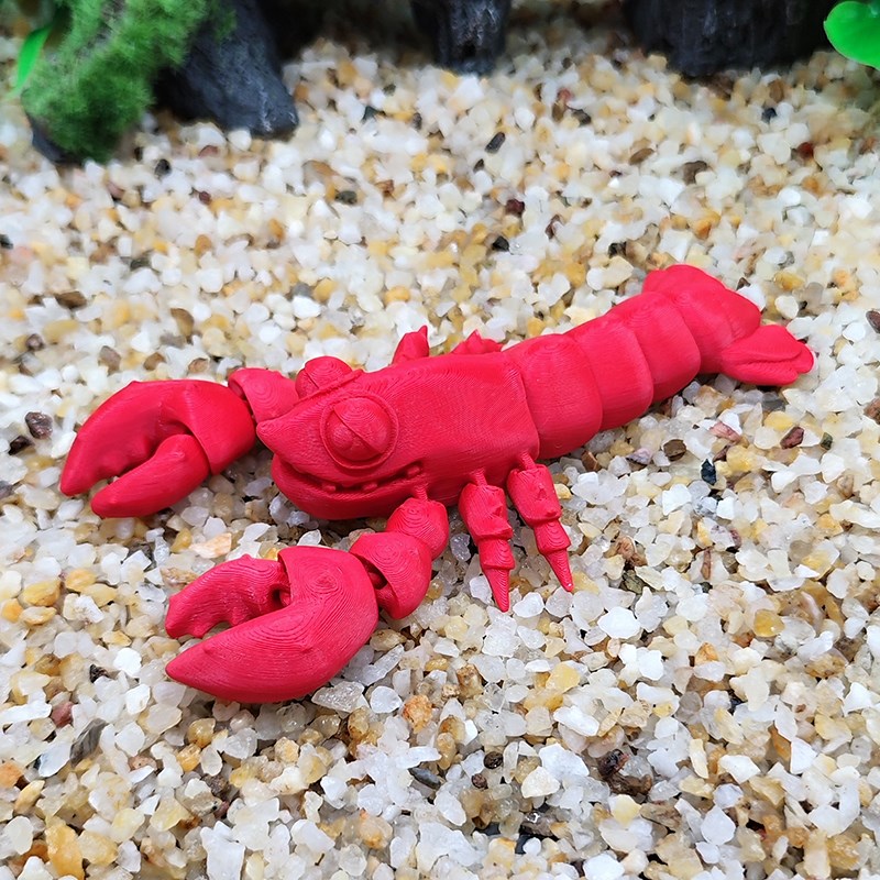 关节龙3d打印龙虾摆件玩具模型手办创意礼品鱼缸造景车内装饰家居
