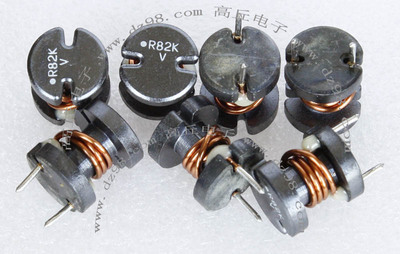 全新 R82K 直径13mm 高度14mm 线径1mm 0.82uH 立式电感器 10只价