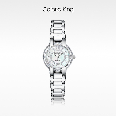 凯卡思Caloric King【雪花·冰晶】镶钻石英手表天然母贝女士腕表