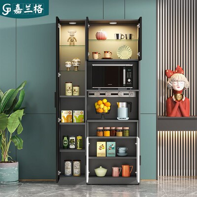 伸缩折叠餐桌餐边柜高柜一体靠墙多功能餐桌储物餐柜定制9G158