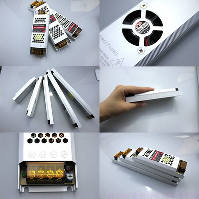 LED超薄开关电源12V 300W商场卡布灯箱广告24V200W模组变压器100W