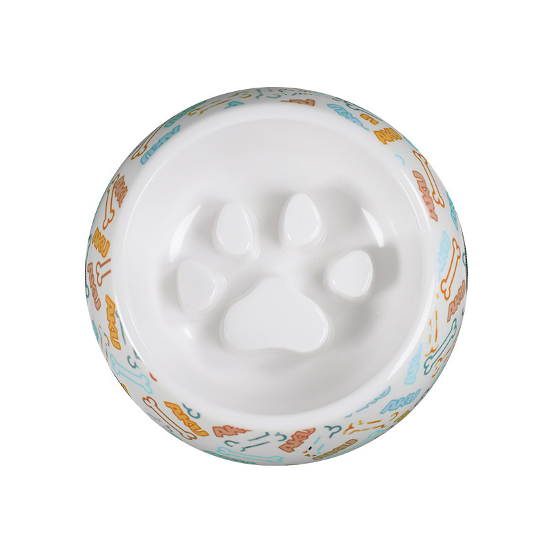 宠物仿陶瓷慢食碗狗狗猫咪狗粮碗食盆防噎缓幼犬狗碗小型犬狗盆