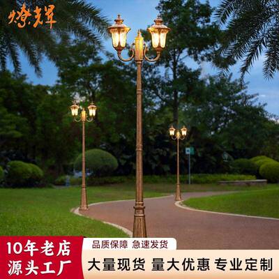双头路灯户外防水花园别墅院子220v超亮杆室外庭院3米景观057