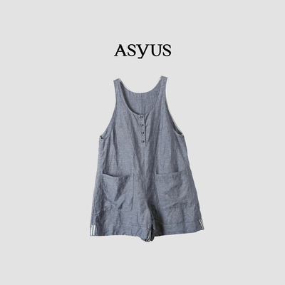 【新品】ASYUS 2026夏季 女装气质宽松连体裤仿牛仔连体短裤