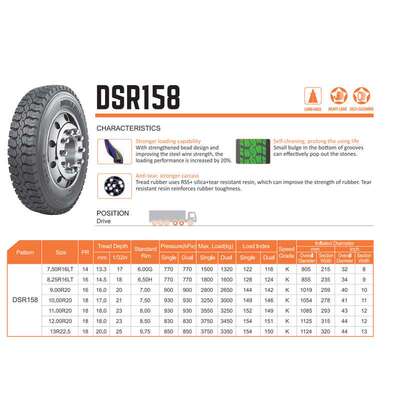 双星轮胎7.50R16成套含内胎垫带汽车轮胎DSR158花纹卡客车轮胎