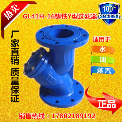 GL41H管道铸铁Y型法兰过滤器DN250-10寸