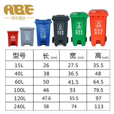 脚踏垃圾分类垃圾桶大号户外大垃圾箱室外脚踩式环卫中号街道小区