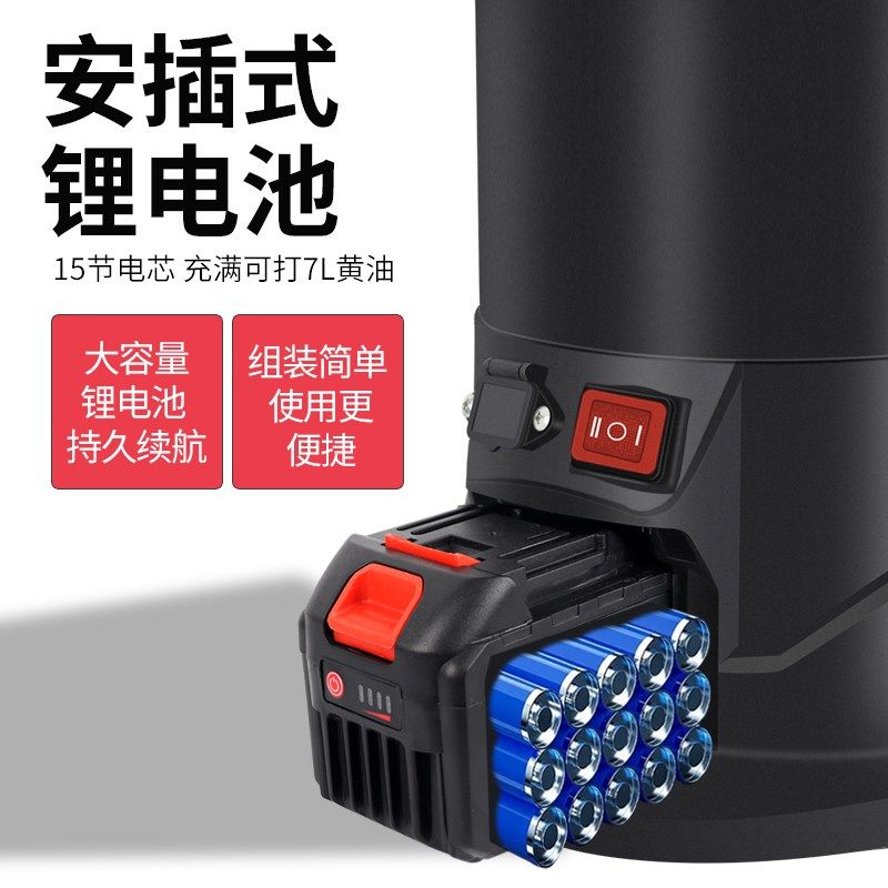 无刷锂电池电动黄油机桶式手提式锂电黄油枪大功率全自动24v220v