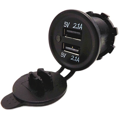车载改装母座 12V24VUSB车充母座 固定点烟器座 汽车打孔安装插座