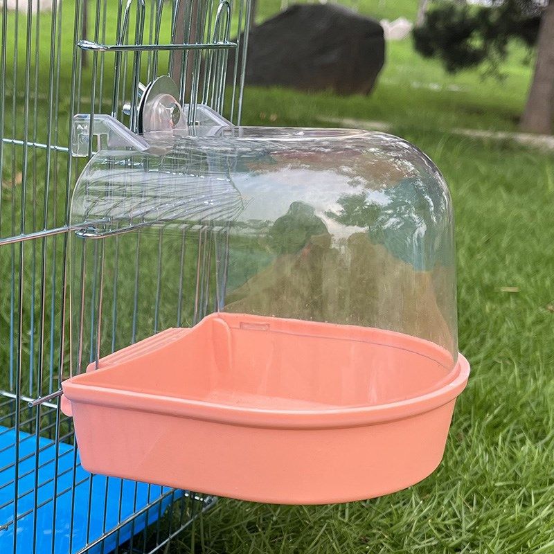 透明大号沐浴盆八哥玄凤牡丹虎皮鹦鹉小鸟用洗澡盒用品玩具洗澡器