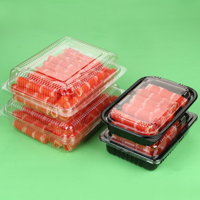 羊肉片包装盒羔羊肉卷盒牛肉片小肥牛肉卷肉片塑料透明食品保鲜盒