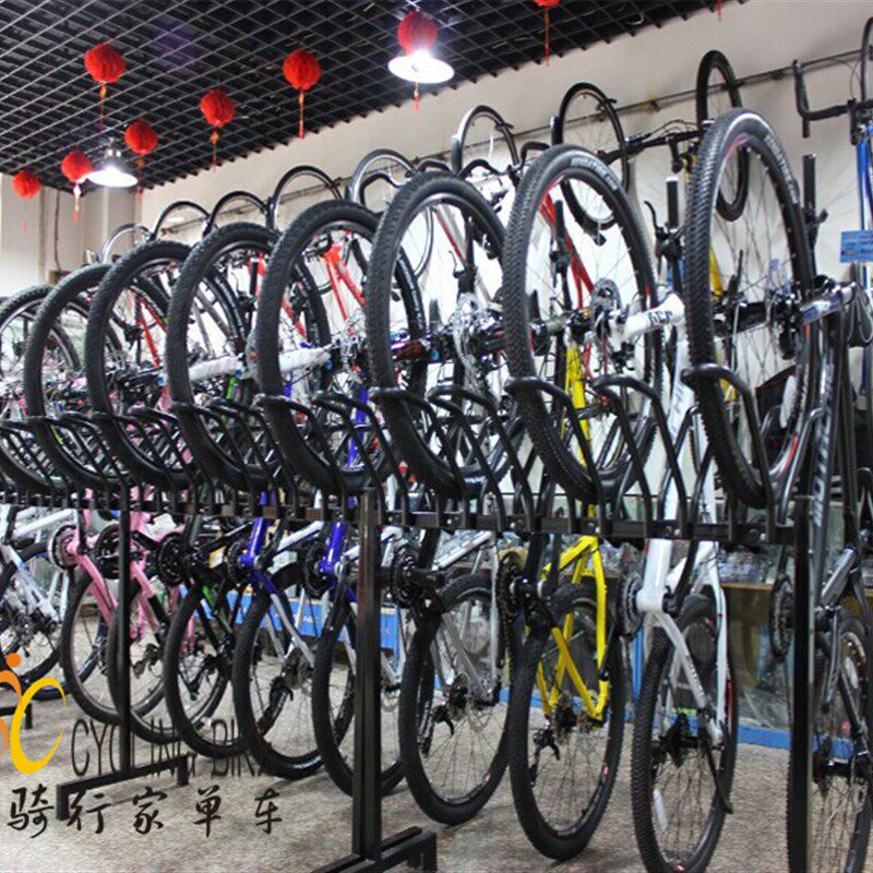 自行车展示架 山地车停车架 车店专用 店铺L连排展架 停10 12辆