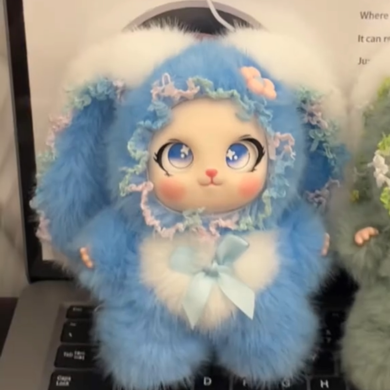 花边兔新款玩偶系列毛绒搪胶长耳朵娃娃潮玩公仔挂件礼物