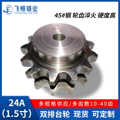 1.5寸24A45钢双排带台链轮24A-21012131415161718192T02122- 25齿
