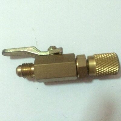 甄选R12 R134a R410a 制冷球阀加液接头 F5/16SAE-1/4SAE B