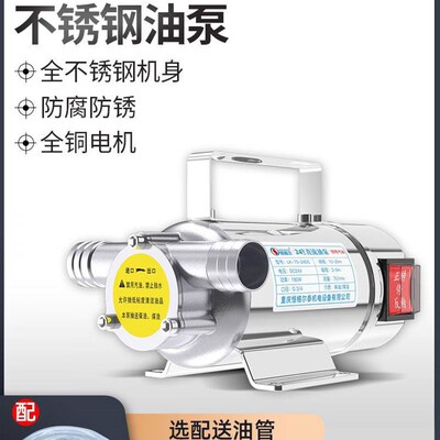 。恒格尔电动抽油泵12V24V220V正反转加油机直流柴油泵抽油器自吸