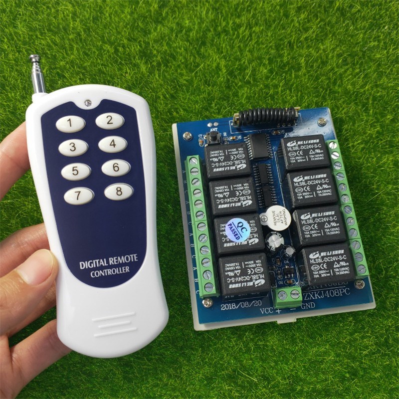 外贸贴纸8键遥控DC12V24V八路无线工业设备电源LED灯具开关控制器