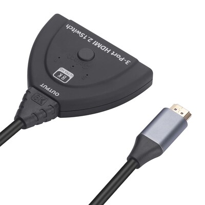 8K HDMI切换器 8K@60Hz 4K@120Hz HDMI2.1三进一出 高清3x1转换器