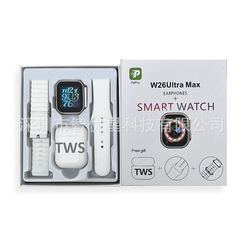 甄选w26 ultra max智能手表华强北s9耳机手表二合一运动手表watch