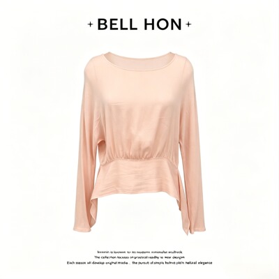 【BELL HON】2026夏新款设计感显瘦长袖圆领上衣-BHT8084